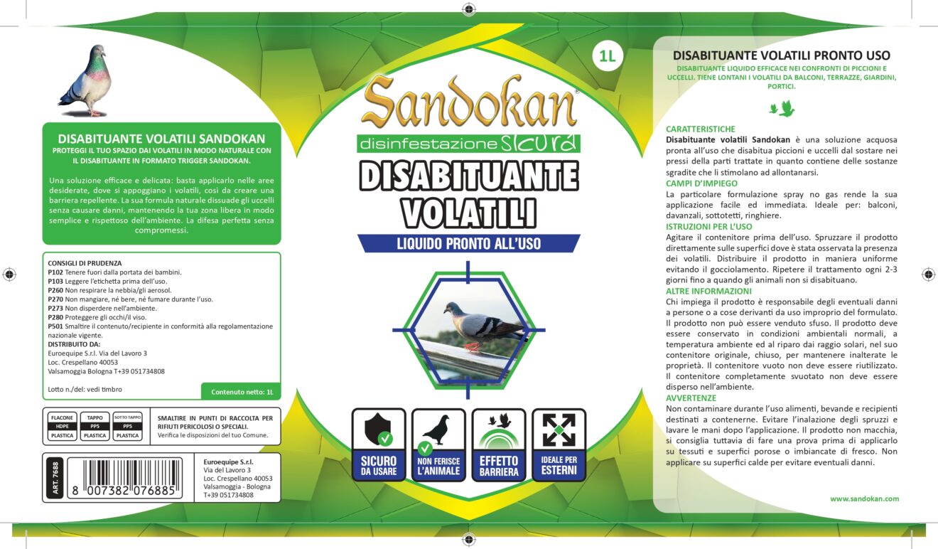 Liquid bird repellent - Sandokan